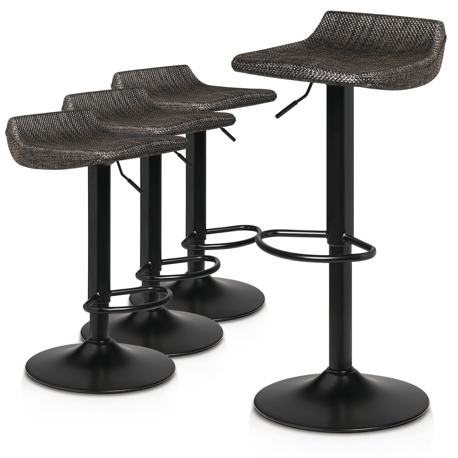 MoNiBloom Bar Stools Set of 4 Counter Height Adjustable Swivel, with ...