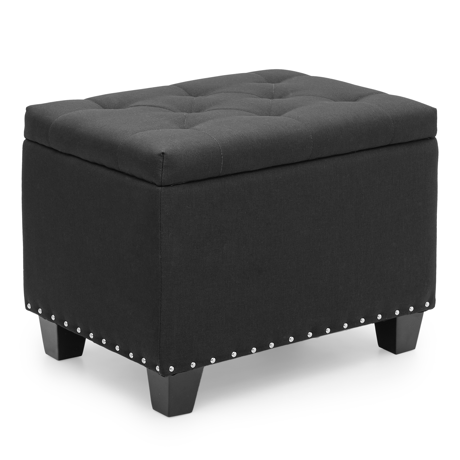 MoNiBloom Flip Top Ottoman, Button Tufted Storage Footrest, Microfiber ...