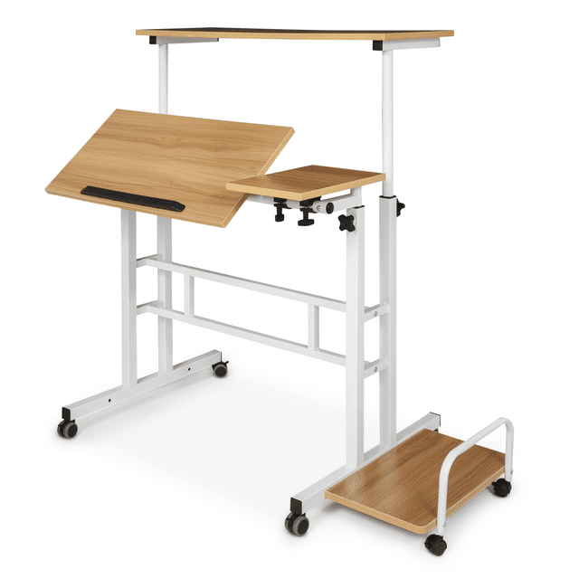 MoNiBloom Complete Computer Workstation Desk, Rolling Standing Laptop ...