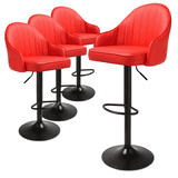 MoNiBloom Modern Adjustable Bar Stools Set of 4, Faux Leather Swivel ...