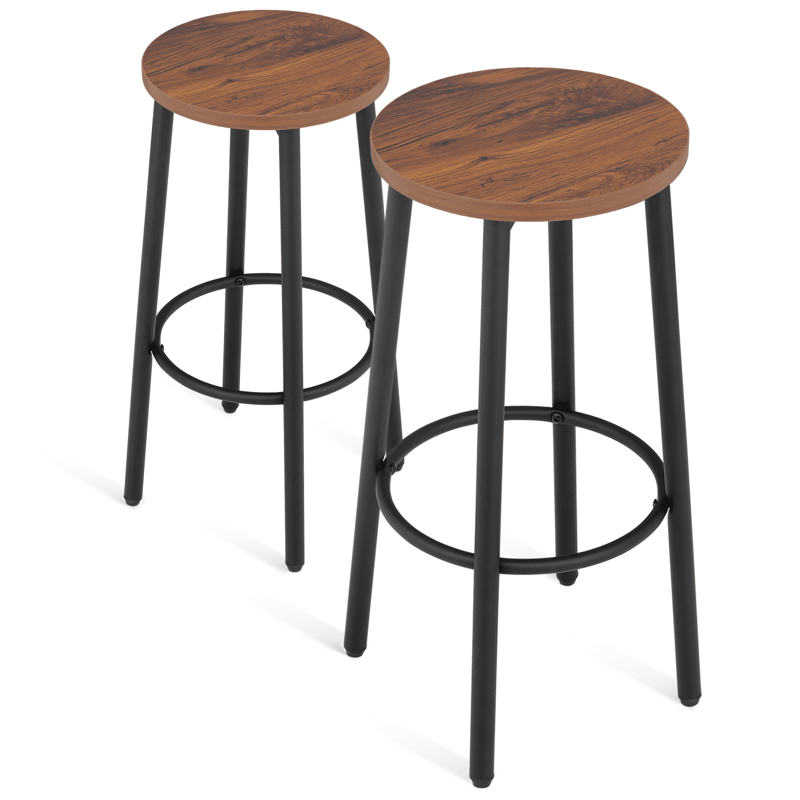 MoNiBloom Counter Height Bar Stools Set of 2, 25.5" Industrial Bar ...