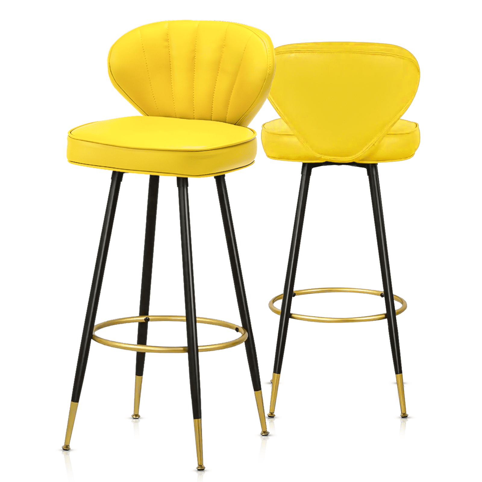 MoNiBloom Elegant Modern Bar Stool Set of 2 Upholstered Kitchen Island Counter Height Stools ...
