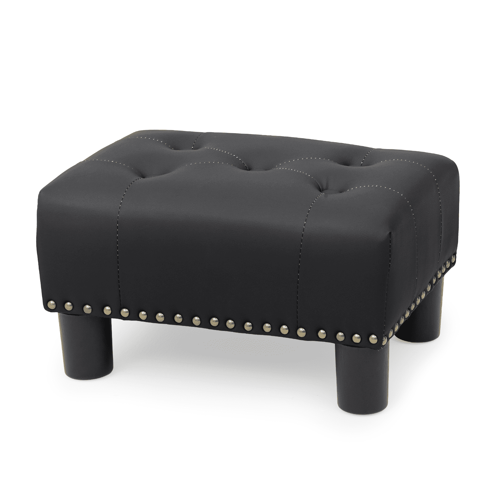 MoNiBloom Footstool Ottoman with Padded Seat, Modern PU Leather ...