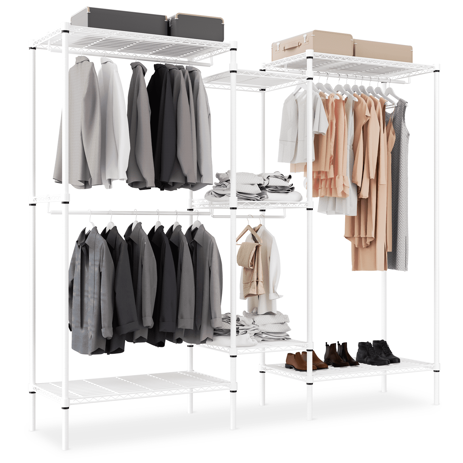 MoNiBloom Garment Racks, Clothes Rack Carbon Steel Clothing Organizer ...