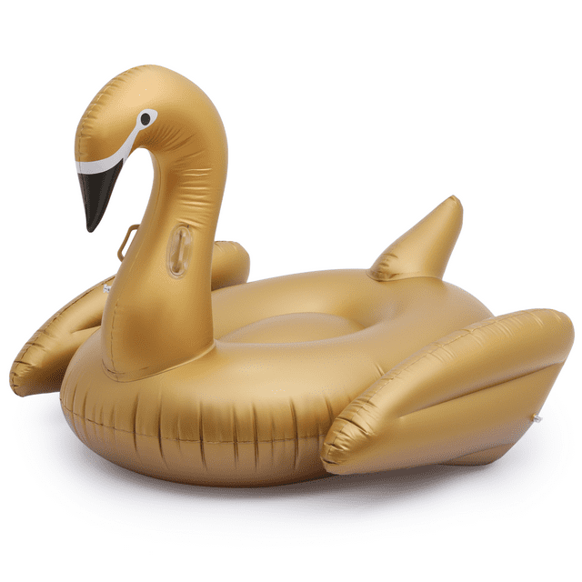 MoNiBloom Giant Inflatable Gold Swan Ride On Pool Float, Blow Up Pool ...