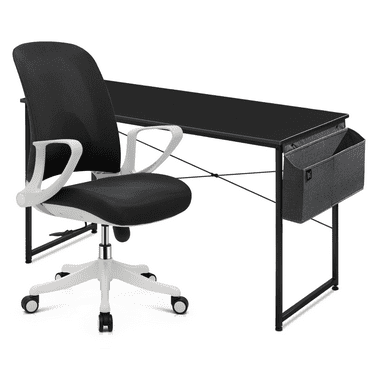 MoNiBloom Multifunctional Modern Computer Desk with Host Rack and Faux ...