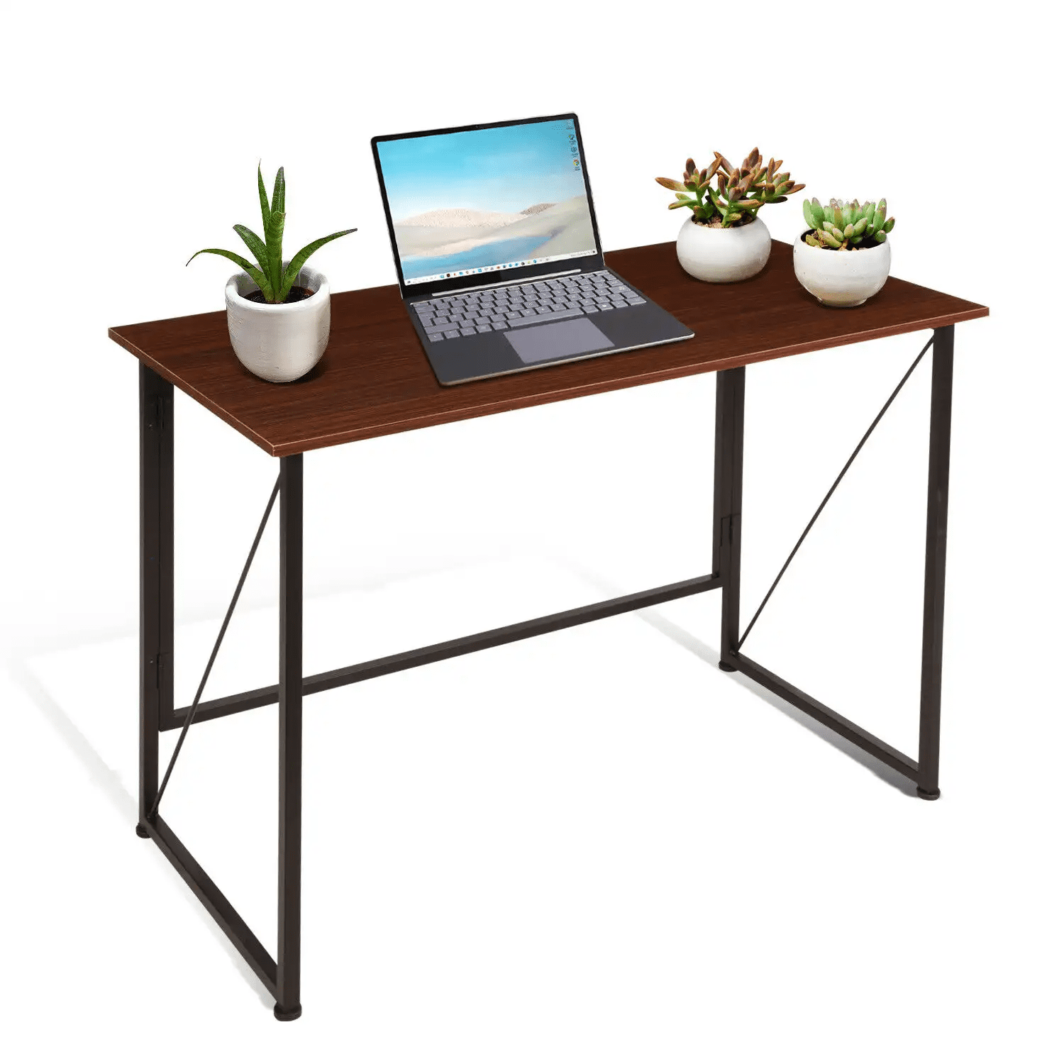 MoNiBloom Home Office Computer Desk, Easy Two Step Quick Folding Small ...
