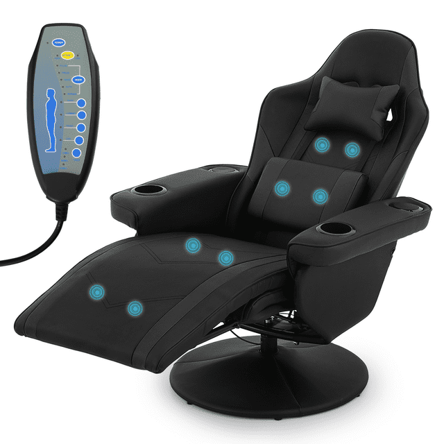 MoNiBloom Massage Video Game Chair, Recliner High Back Gaming Chair ...