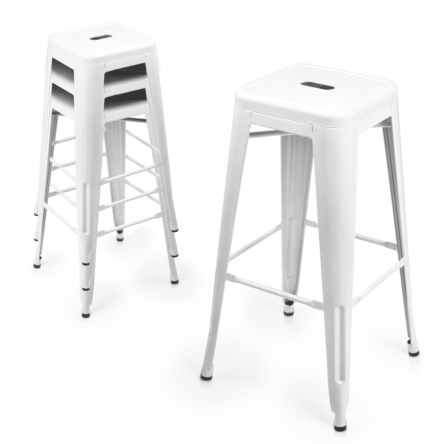 MoNiBloom Metal Bar stools Set of 4, 30 inch High, Outdoor Stackable ...
