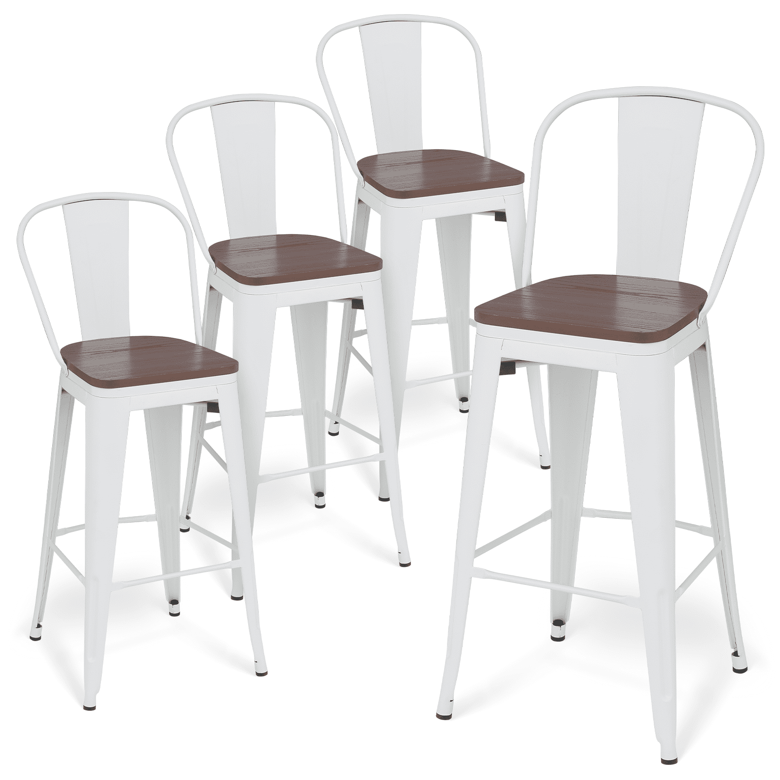 MoNiBloom Metal Dining Side Chairs Set of 4, Modern Stackable Bistro ...