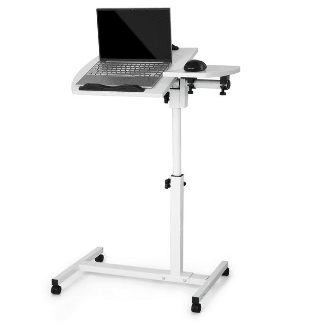 MoNiBloom Mobile Laptop Desk, Standing Desk with Wheels & Tilting ...