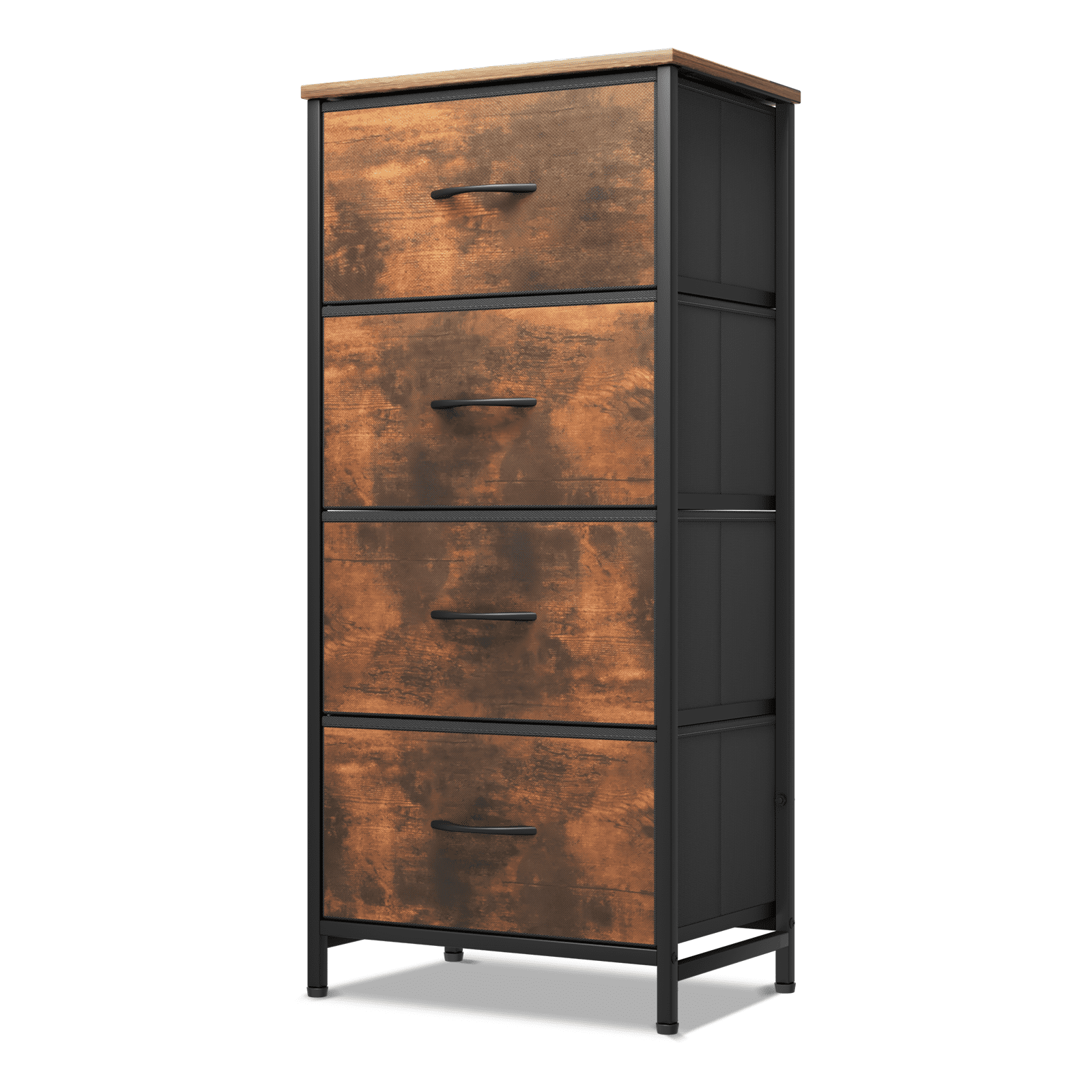 MoNiBloom Modern 4 Drawers Chest Dresser, Metal Frame Fabric Drawer ...