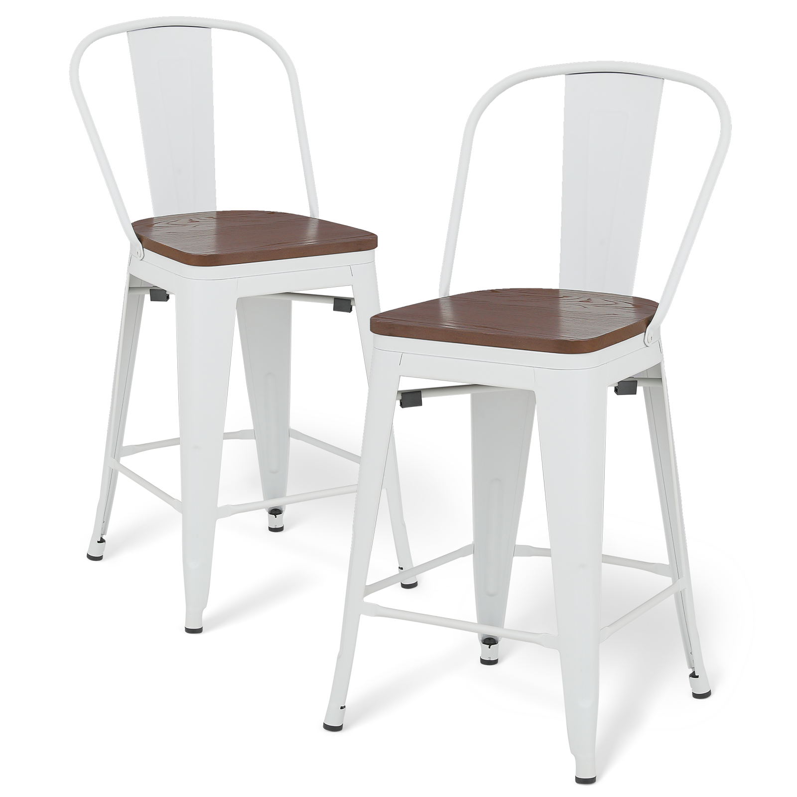 MoNiBloom Modern Metal Dining Chairs Set of 2, Stackable Metal Chairs ...