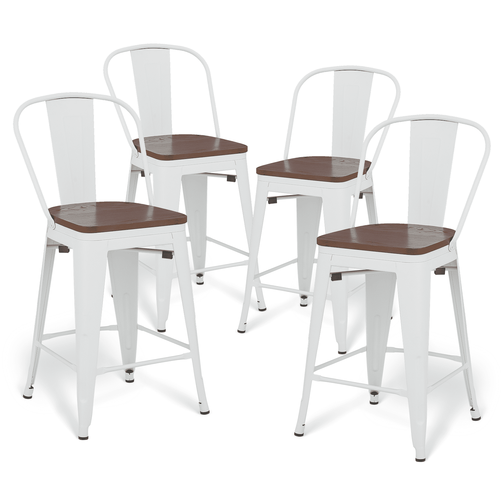 MoNiBloom Modern Metal Dining Chairs Set of 4, Stackable Metal Chairs ...