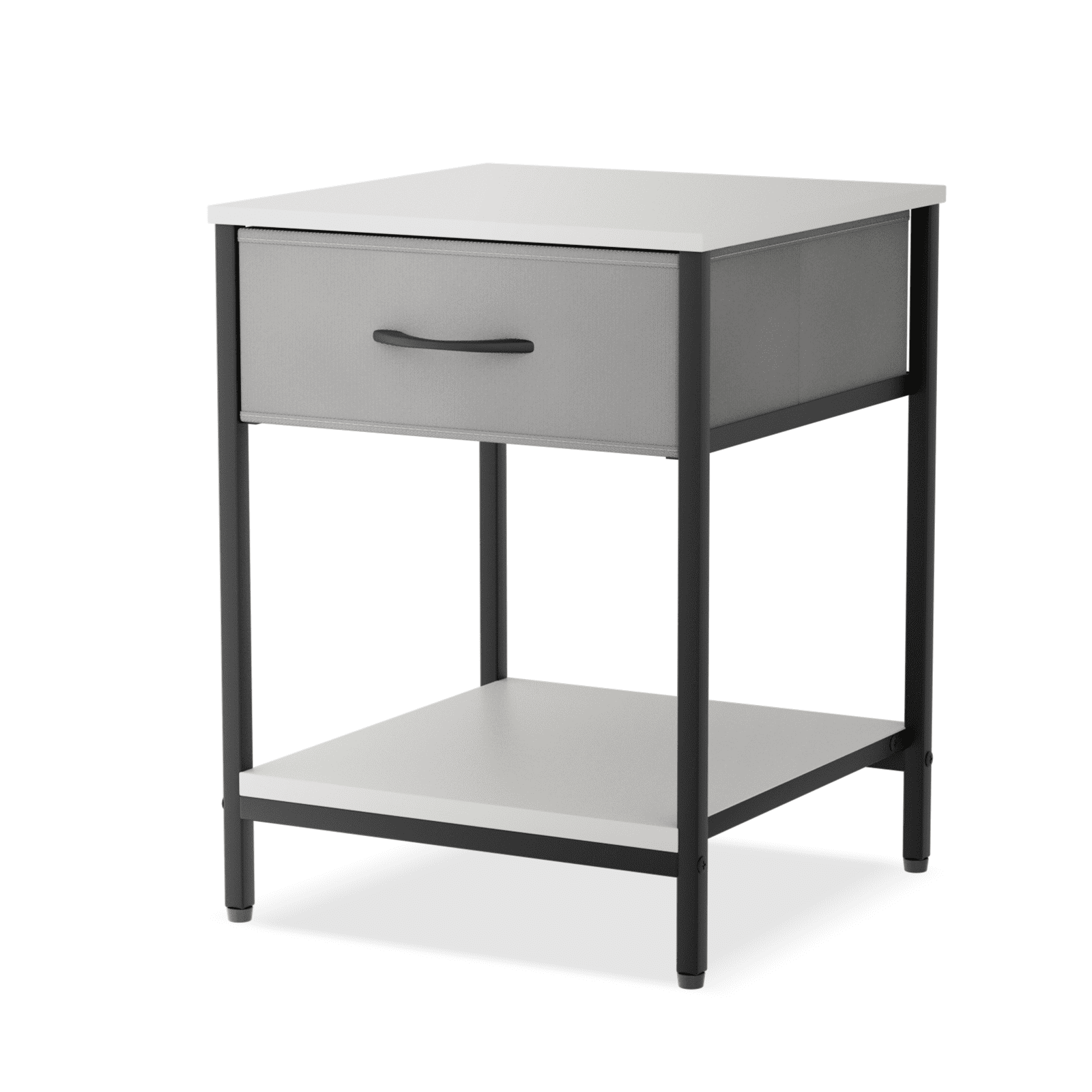 MoNiBloom Modern Nightstand with Fabric Drawer & Open Shelf, Steel ...