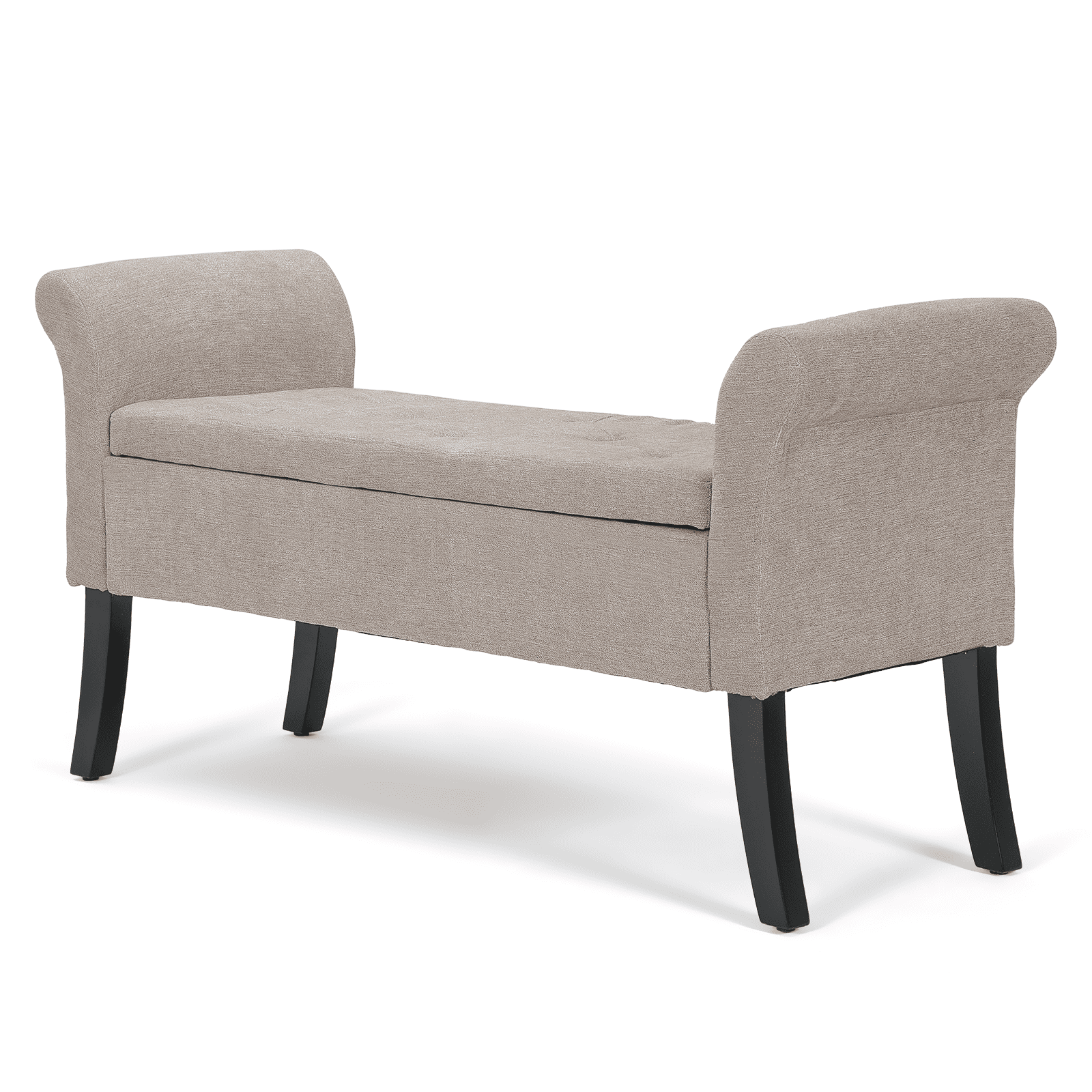 MoNiBloom Ottoman with Storage, Cotton-linen Storage Ottoman Bench ...