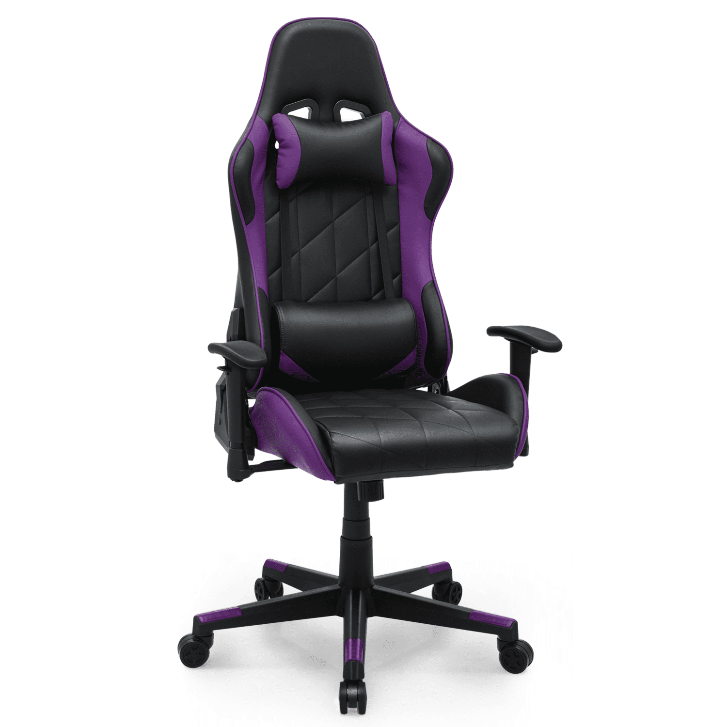 MoNiBloom PC Gaming Chair with Lumbar Support and Headrest Pillow, PU ...