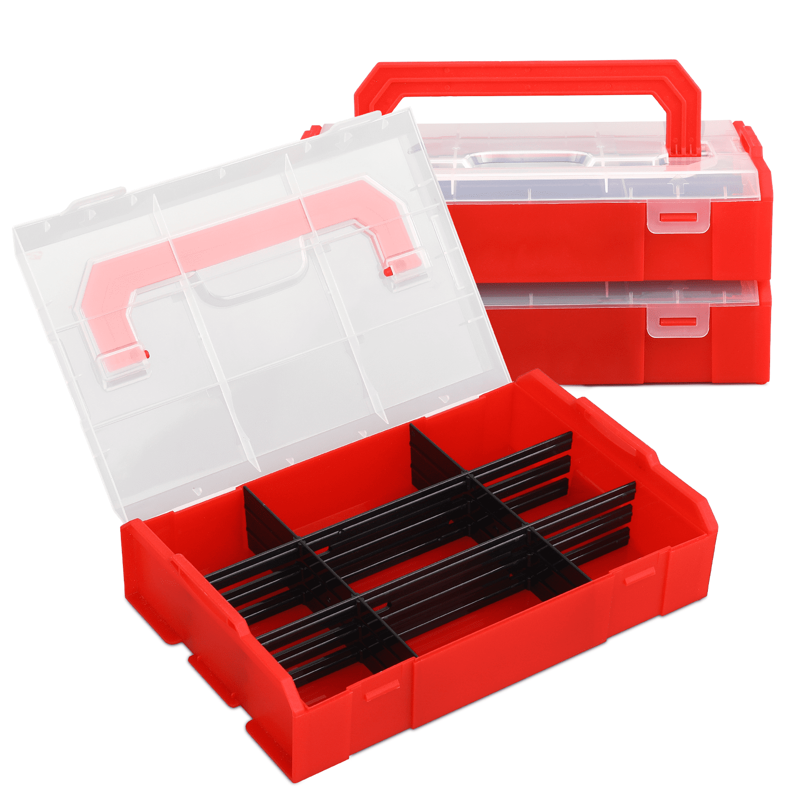 MoNiBloom Plastic Grid Boxes 3*9 Grids Clear Storage Transparent ...