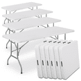 MoNiBloom Lightweight 6Ft Folding Card Table, 10-pc Set with Handle ...