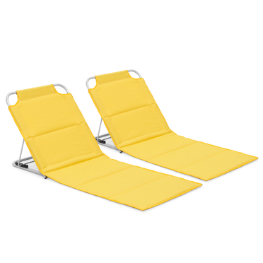 Magshion Portable Beach Mat Set of 2, Reclining Lounge Chairs for ...