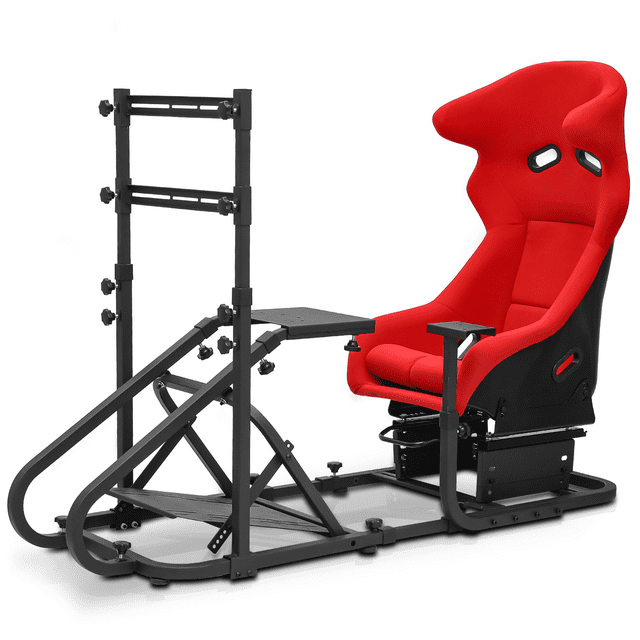 MoNiBloom Racing Simulator Cockpit & Gaming Seat Set, Adjustable ...
