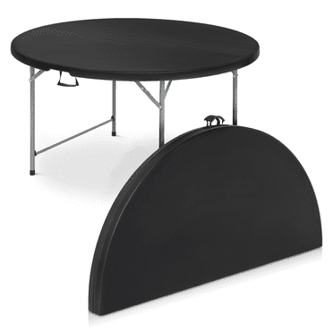Lavish Home Adjustable Folding Table - 4 Foot Plastic Utility Tabletop ...