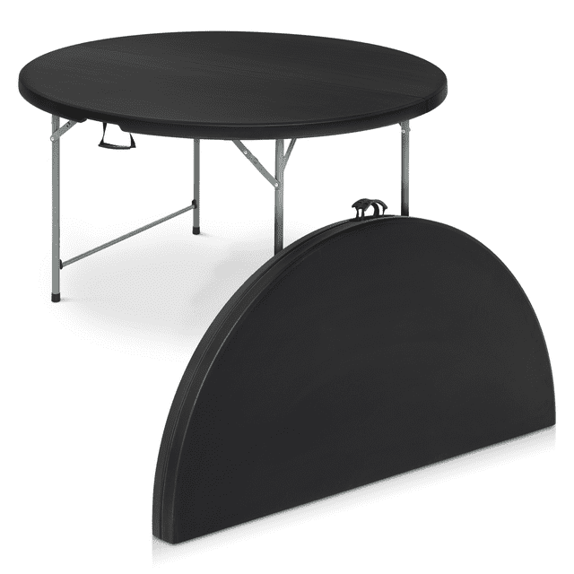 MoNiBloom 4ft Round Folding Table, Portable for Indoor/Outdoor Events ...
