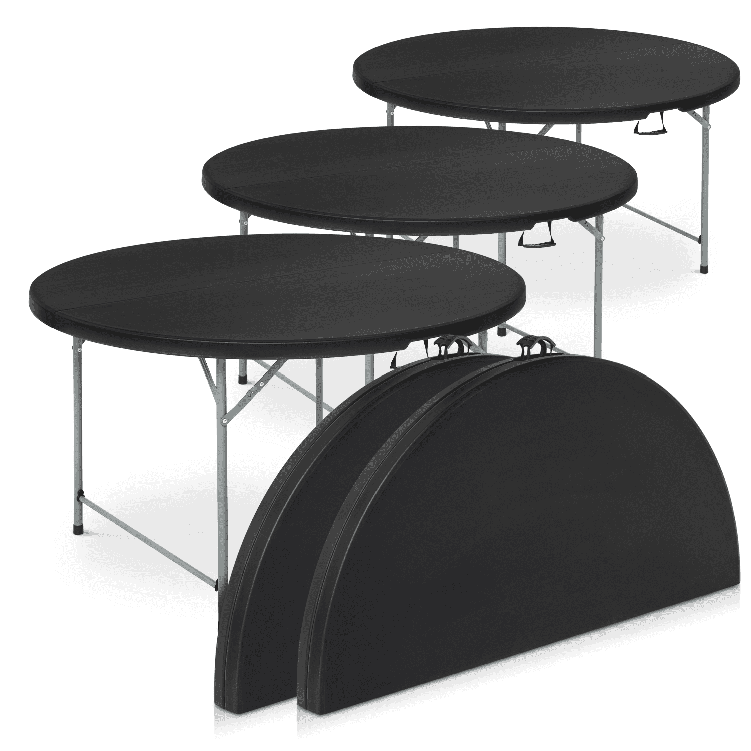 MoNiBloom Lightweight Foldable Round Table Set of 5, 4.5Ft for Event ...