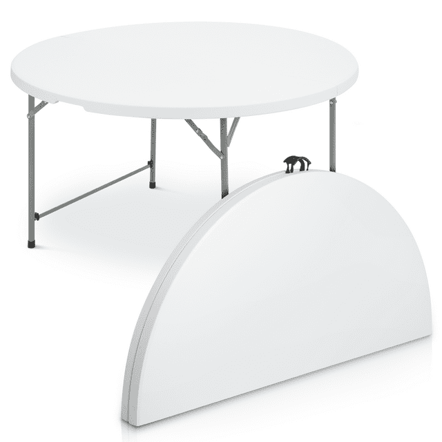 MoNiBloom Lightweight Foldable Round Table, 4.5Ft Heavy Duty for ...