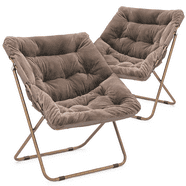 MoNiBloom Double Saucer Chair Set with Ottoman, Foldable Lounge Chair ...