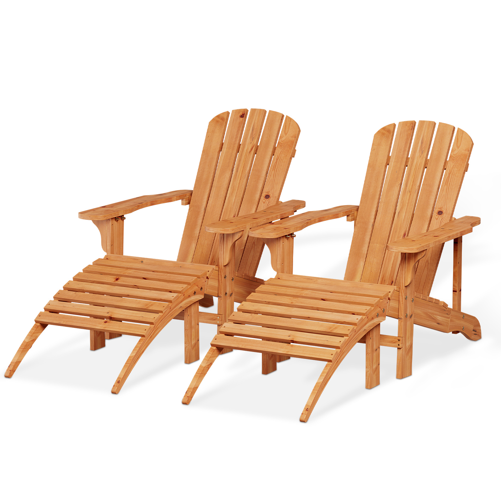 MoNiBloom Set of 2 Outdoor Adirondack Chairs with Ottoman, Weather ...