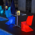 MoNiBloom Set of 3 LED Light Up Bar Table + Chairs, 16 Color Changing ...