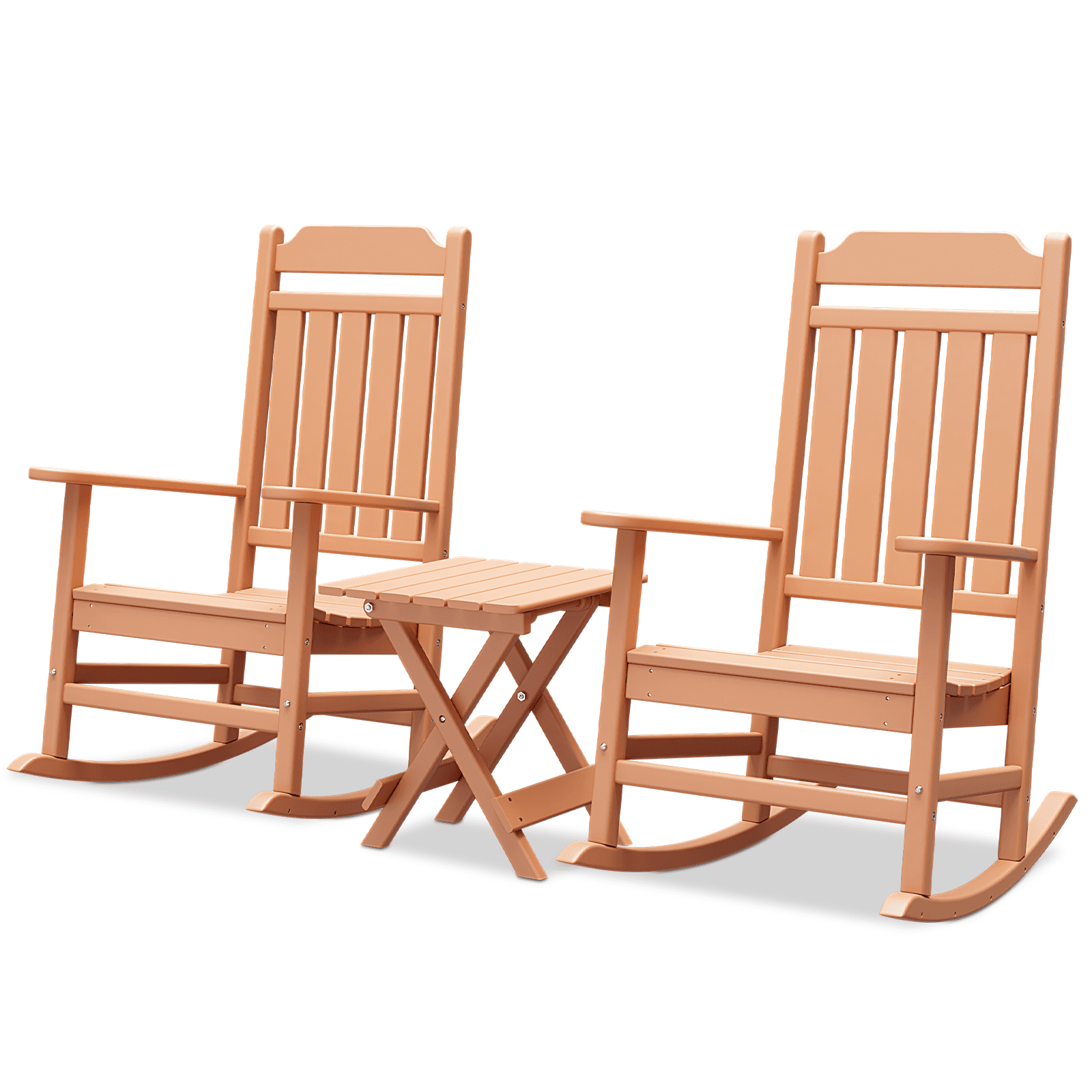 MoNiBloom 3-Piece Outdoor Rocking Chairs Set with Foldable Table ...