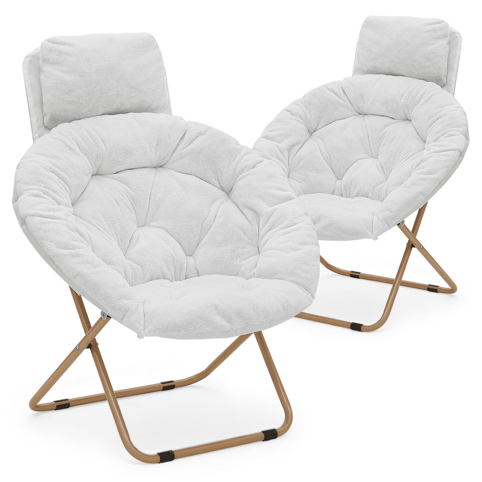 MoNiBloom Set of 2 Cozy Chairs with Pillow, Modern Comfy Folding Lounge ...