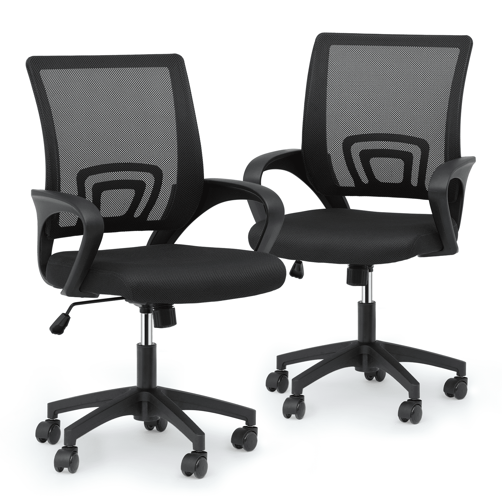 MoNiBloom Set of 2 Office Chairs Mid Back Swivel Lumbar Support Desk ...