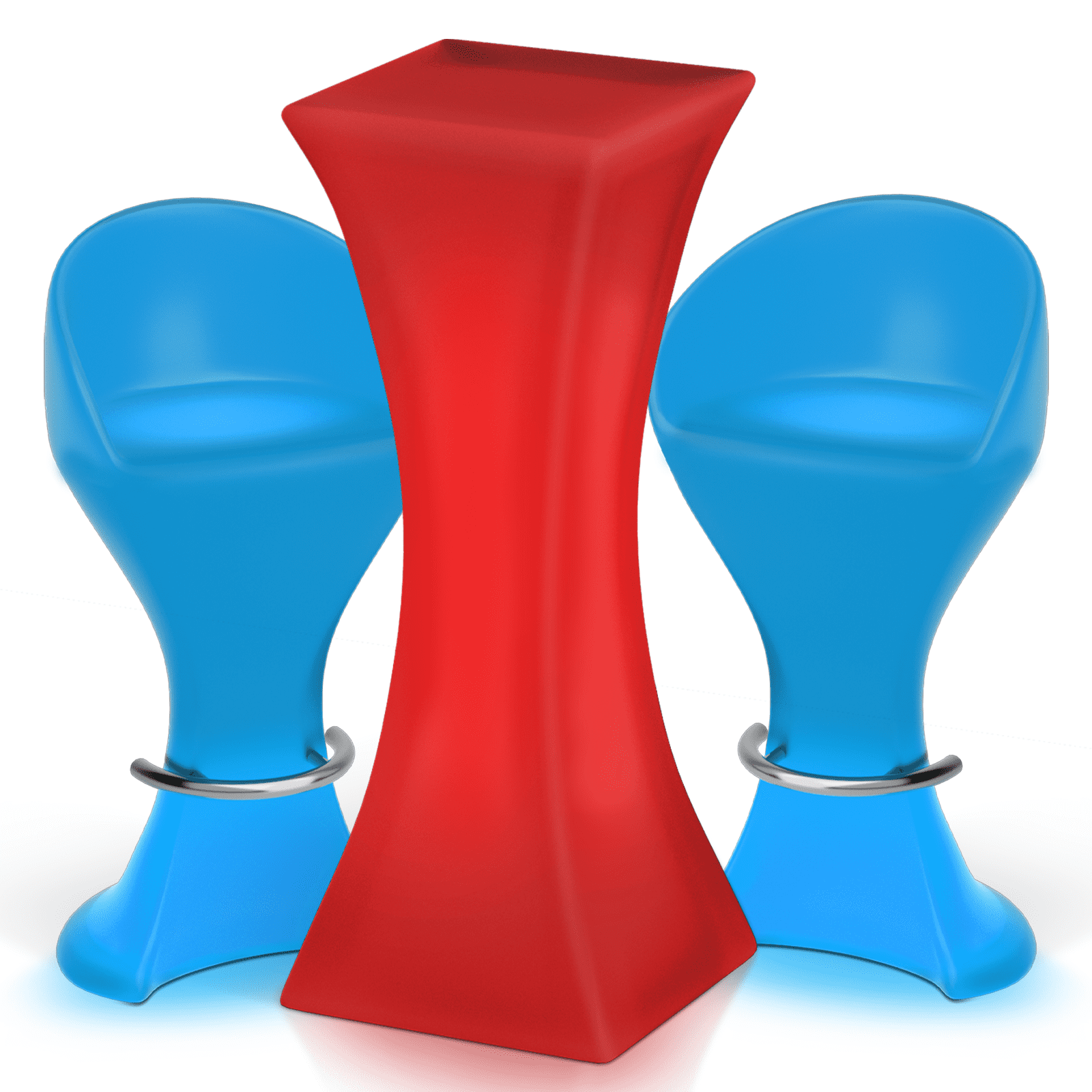 MoNiBloom Set of 3 LED Light Up Bar Table + Stools, 16 Color Changing ...