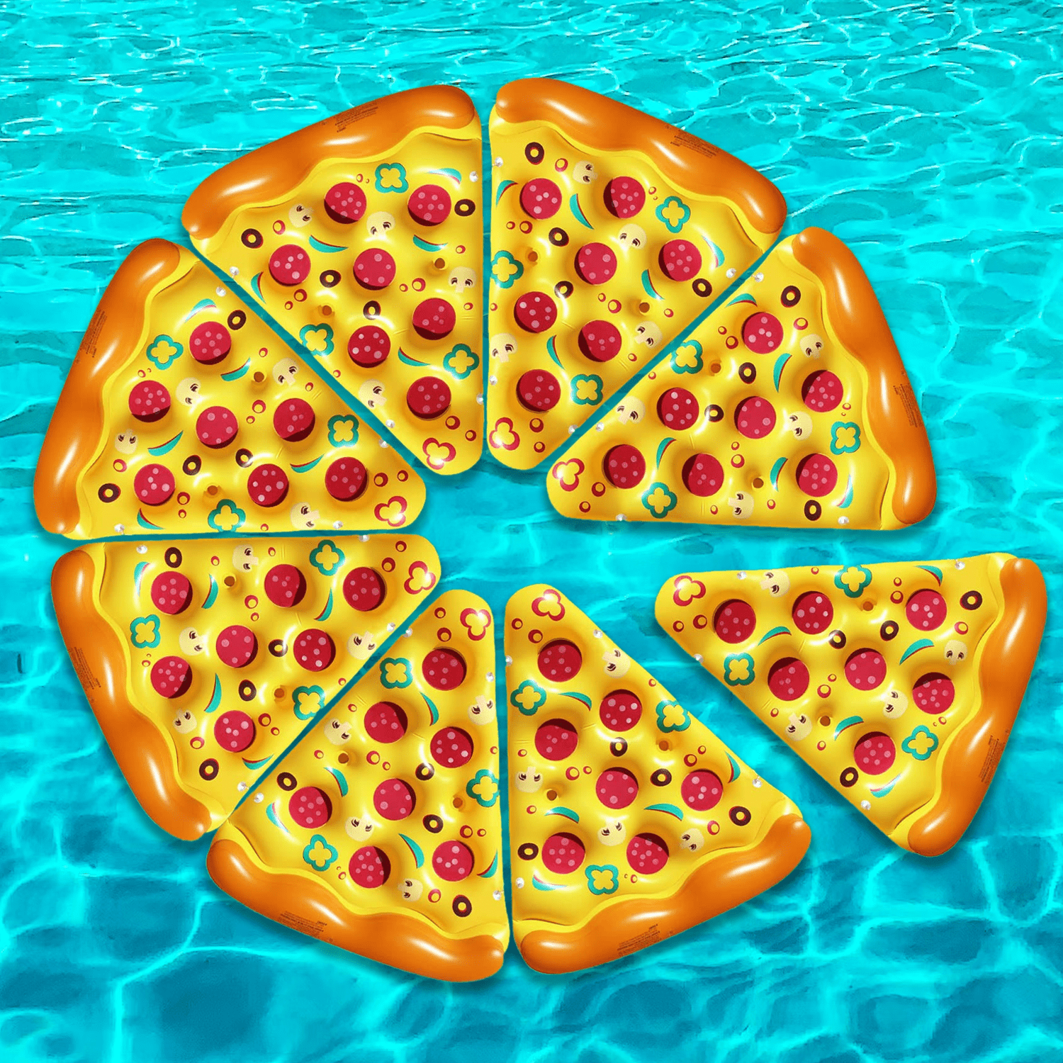 MoNiBloom Set of 8 Giant Inflatable Pizza Slice Pool Float, Floating ...