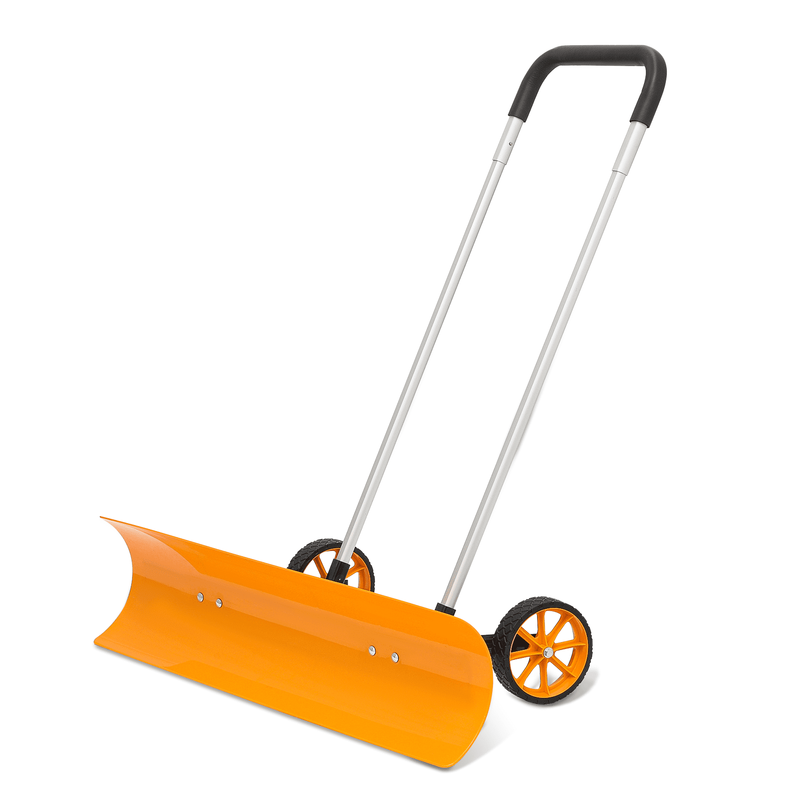 MoNiBloom Snow Shovel with Wheels, 37.5" Wide Rolling Snow Plow Pusher ...