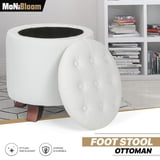 MoNiBloom Storage Ottoman with Padded Seat, Modern PU Leather Footrest ...