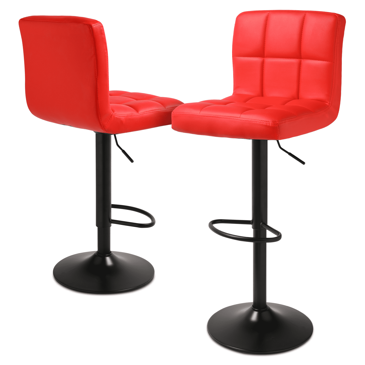 MoNiBloom Modern Swivel Bar Stools, Set of 2, Adjustable Height, Faux ...