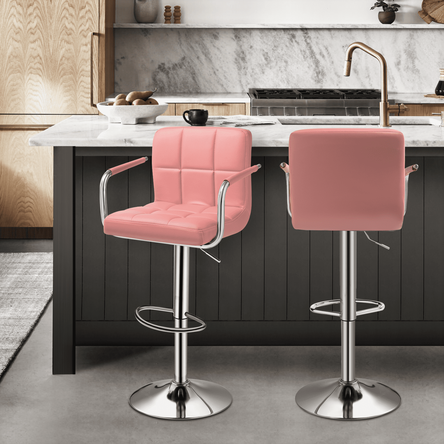 MoNiBloom Swivel Counter Height Bar Stools with Back Set of 2 ...