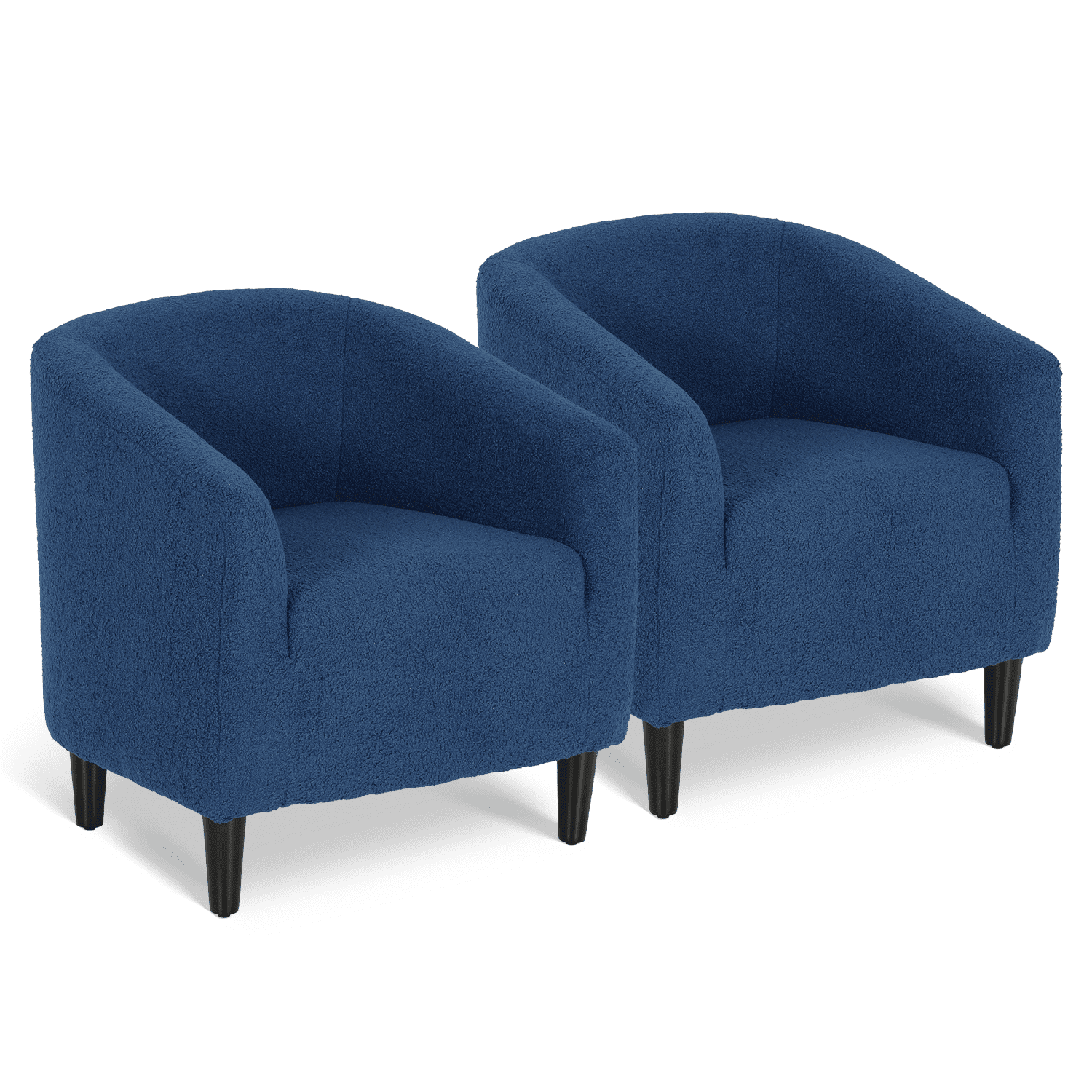 MoNiBloom Upholstered Accent Chair Set of 2, Modern Bucket Chair ...