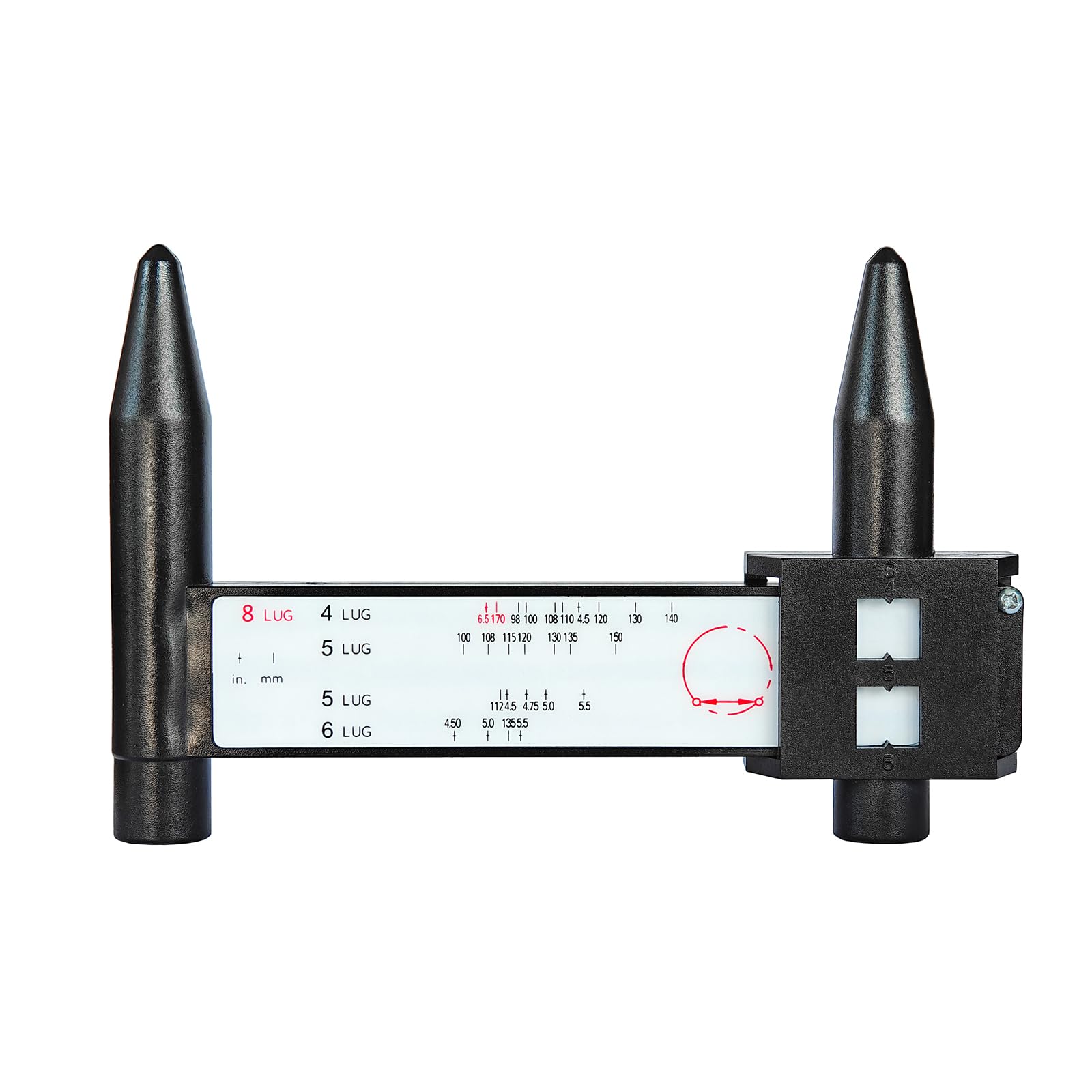 MoNing PCD Gauge Measuring Wheel Rim Bolt Pattern Measuring Tool with 4 ...