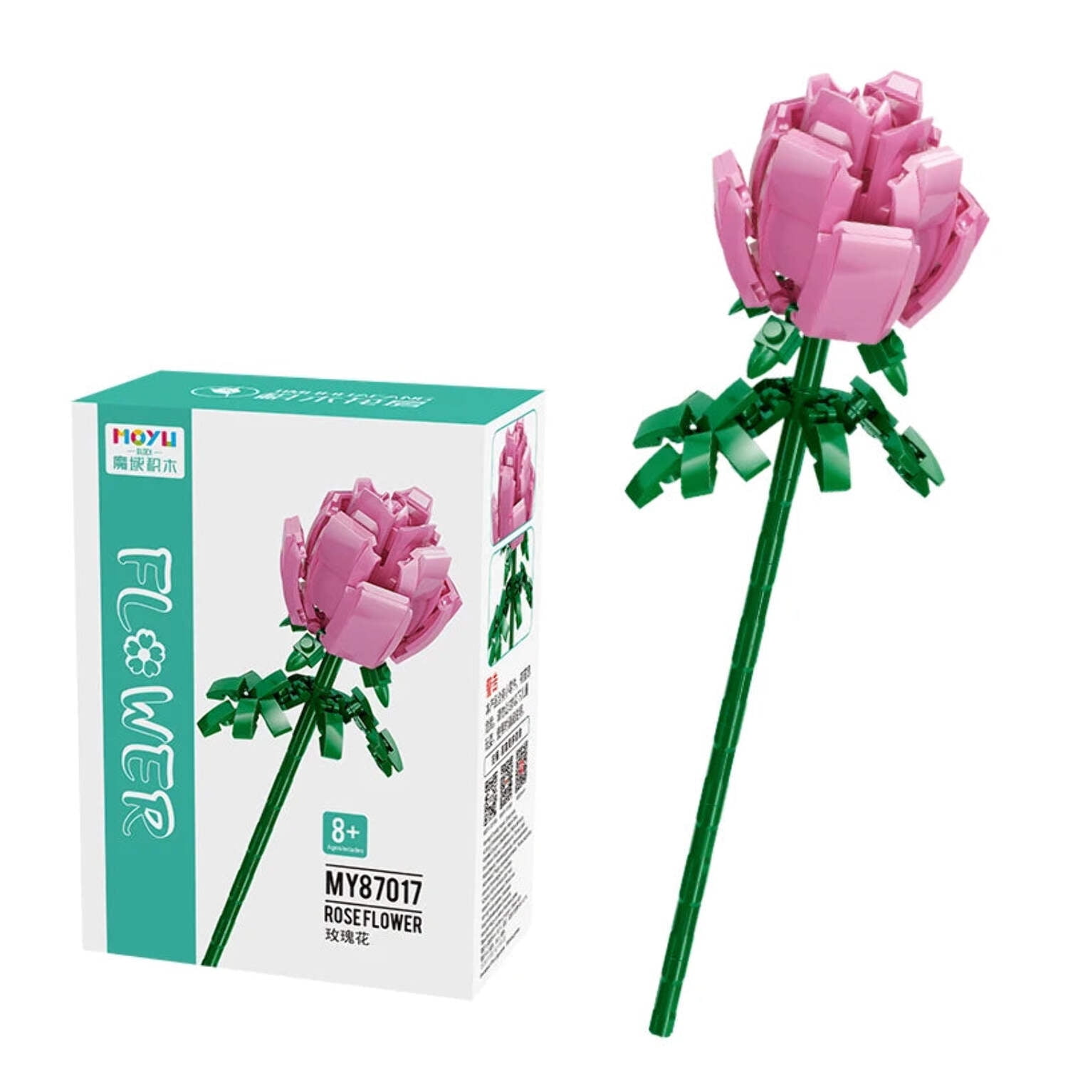 MoYu MY87017 Rose Flower Compatibility Interlocking Block Building Sets ...