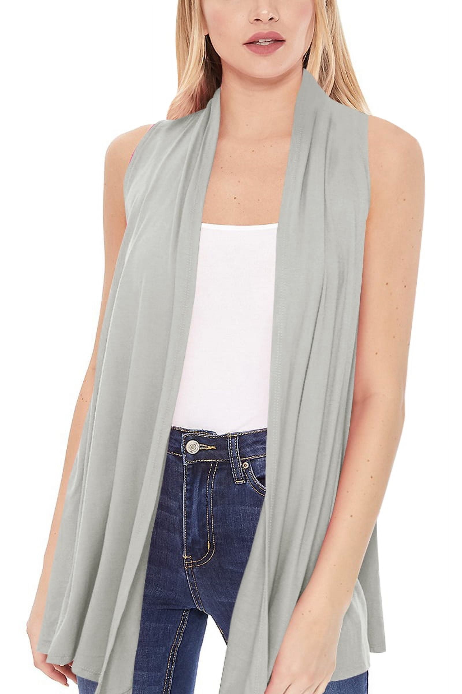 Moa Collection Women's Sleeveless Long Body Cardigan Vest S-3XL ...
