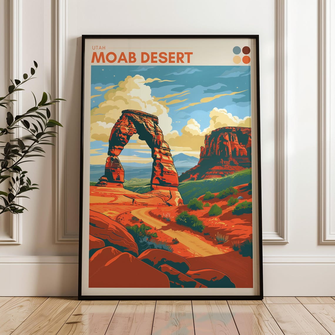 Moab Desert Travel Poster - United States Wall Art Print, Illustration ...