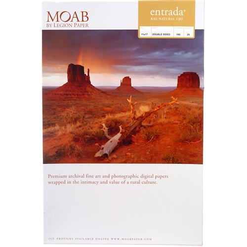 Moab Entrada Rag Rag Fine Art, 2-Side Natural Matte Inkjet Paper, 15.5 ...