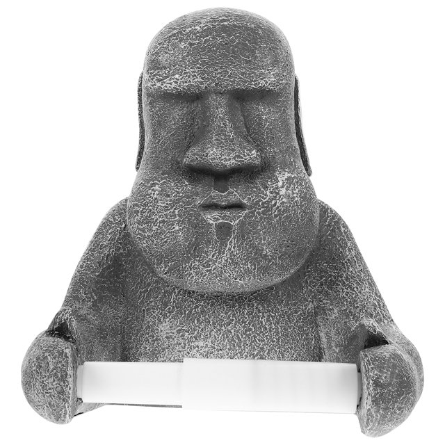 COMPUKAS Dark Grey Paper Towel Dispenser Moai Statue Shape for Kitchen ...