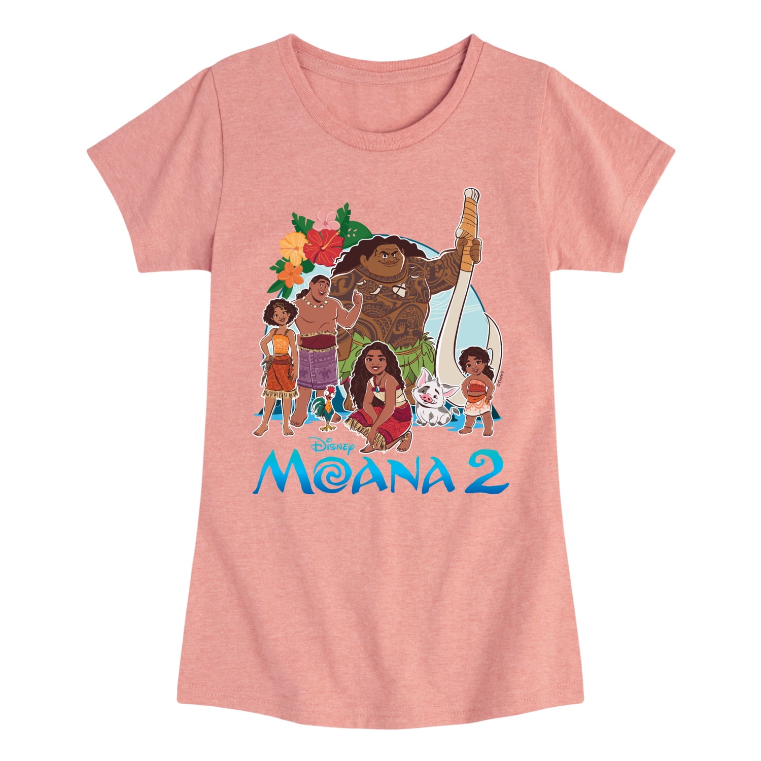 Moana 2 - Moana Group - Girl's Toddler And Youth Fitted Short Sleeve ...