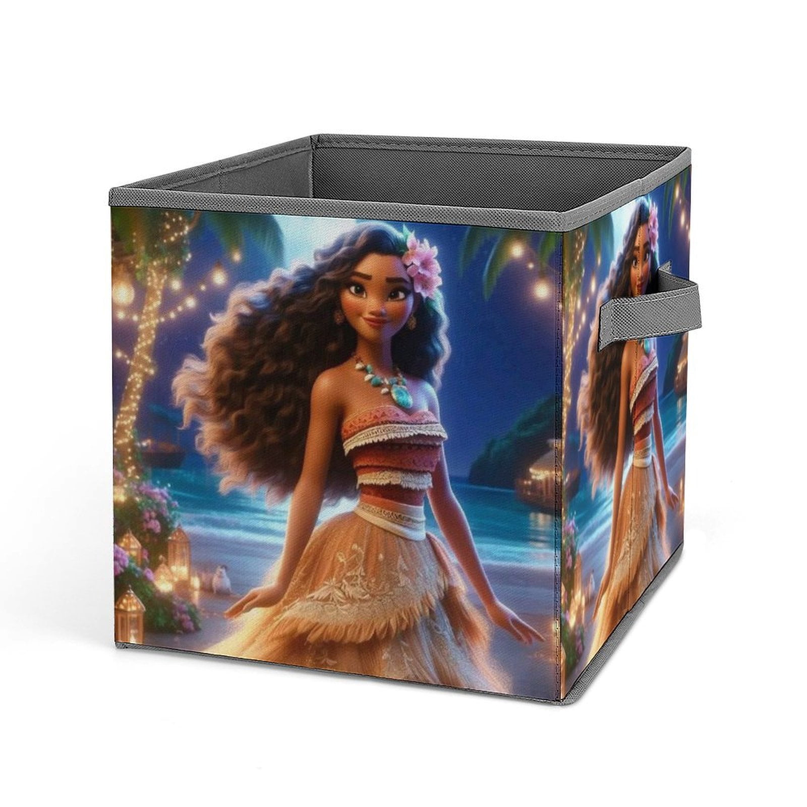 Moana Anime Cartoon Fabric Storage Cubes - Sturdy Collapsible Storage ...